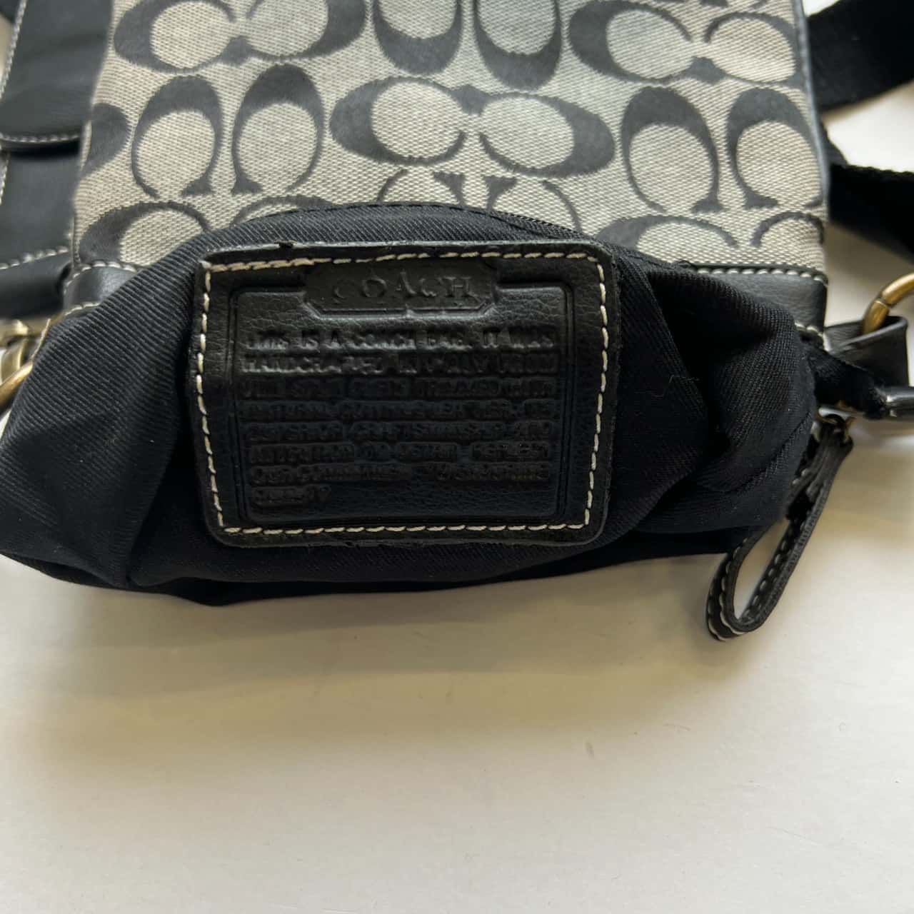 Coach Womens Monogram Crossbody Bag Grey/Black (s)