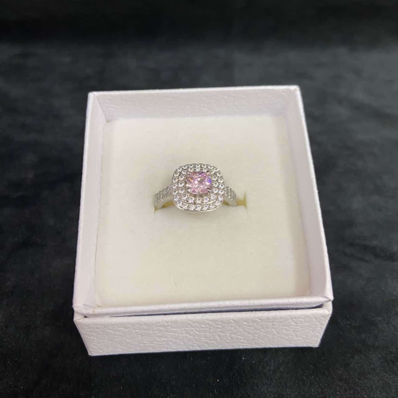 Womens 925 Sterling Silver Pink / Silver Ring(s)