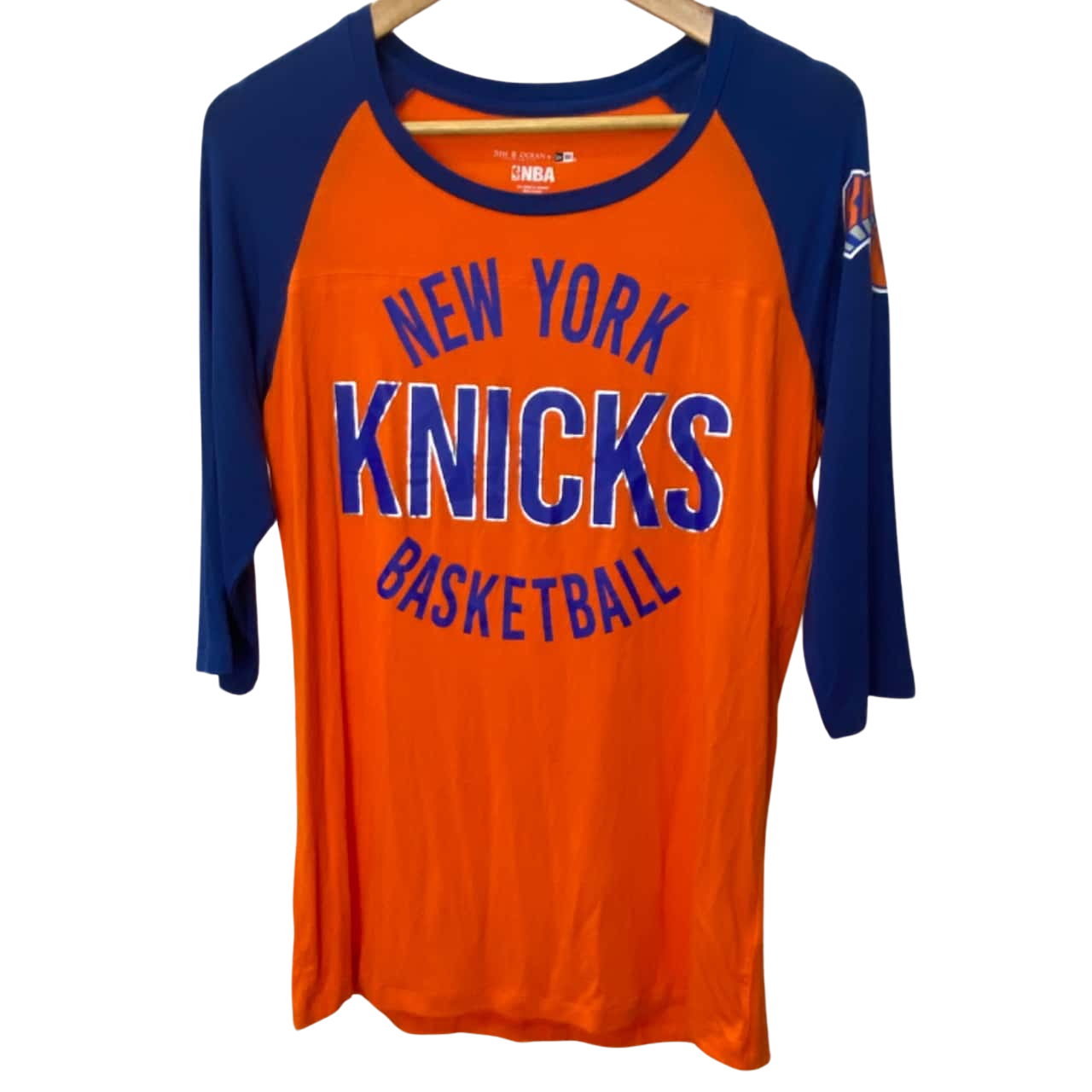 Womens 5th &?Ocean NBA Knicks Size M 3/4 Sleeve Blue / Orange
