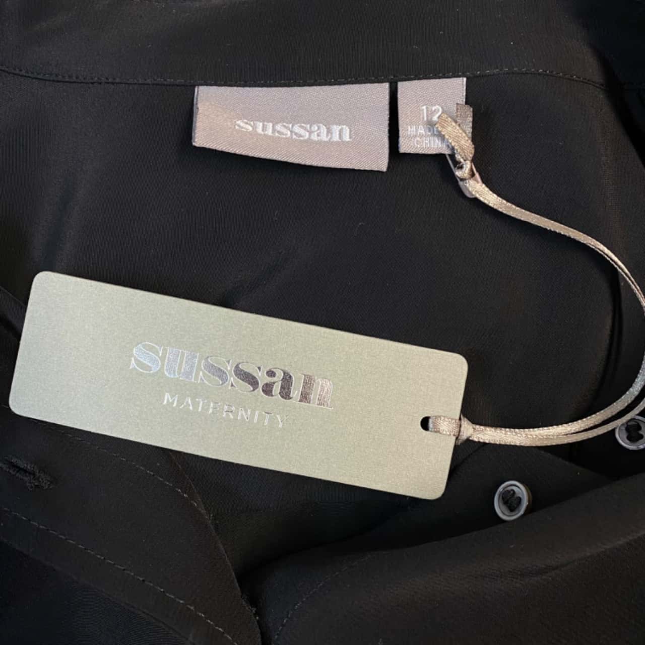 Sussan Maternity Womens Size 12 Short Sleeve Dress Black NEW With Tags ...