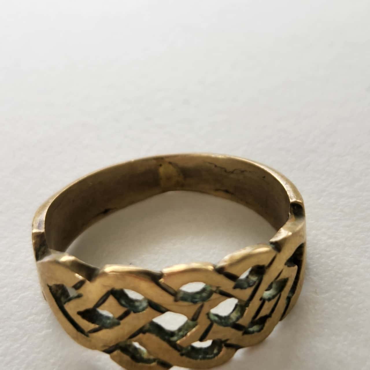 Mens Vintage 9ct Yellow Gold Celtic Knotwork Band Ring Size 10/U(s)