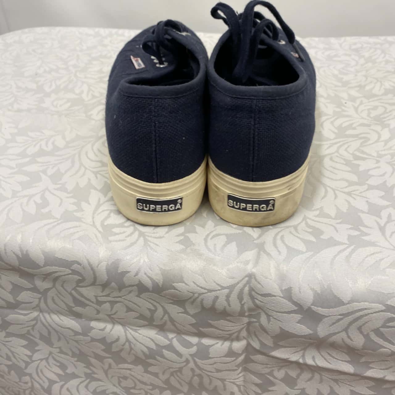 Superga Womens Size 40 Navy Blue Platform Sneaker(s)