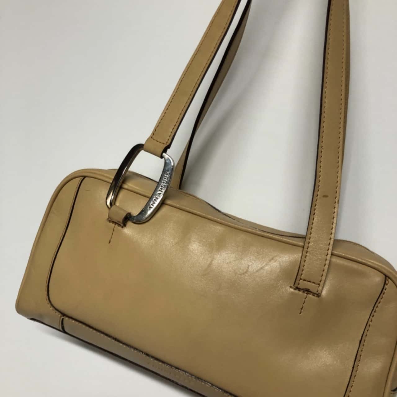 Womens Anna Pelle Beige Handbag (s)