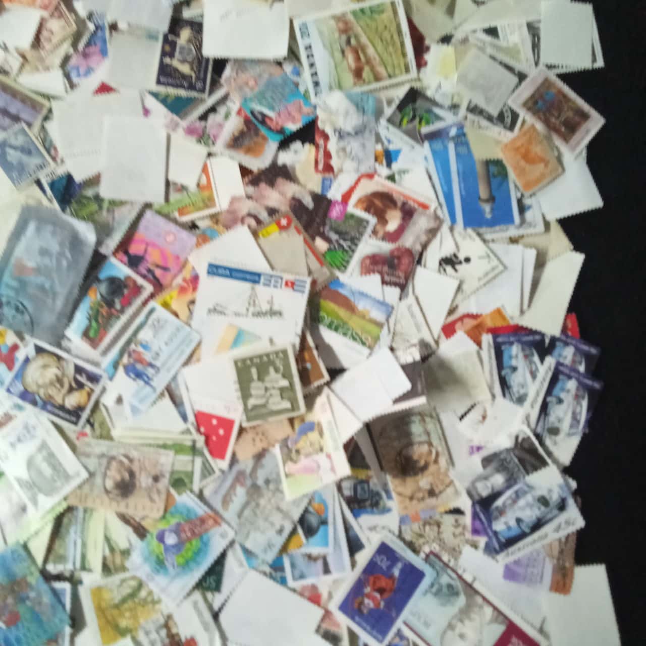 250 Grams Of Mixed World And Australian Stamps Off Paper So The Weight ...