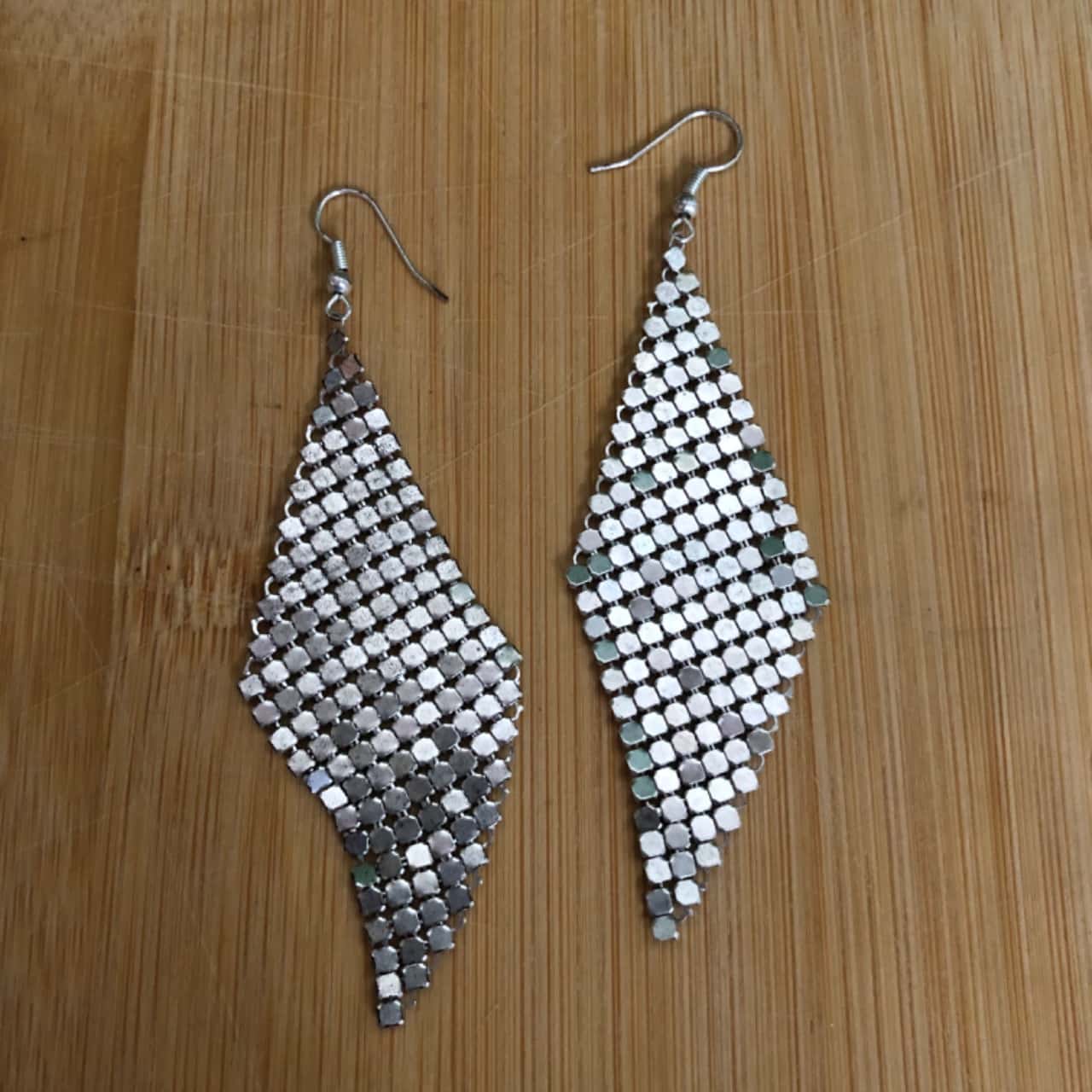 Retro Silver Mesh Earrings (s)