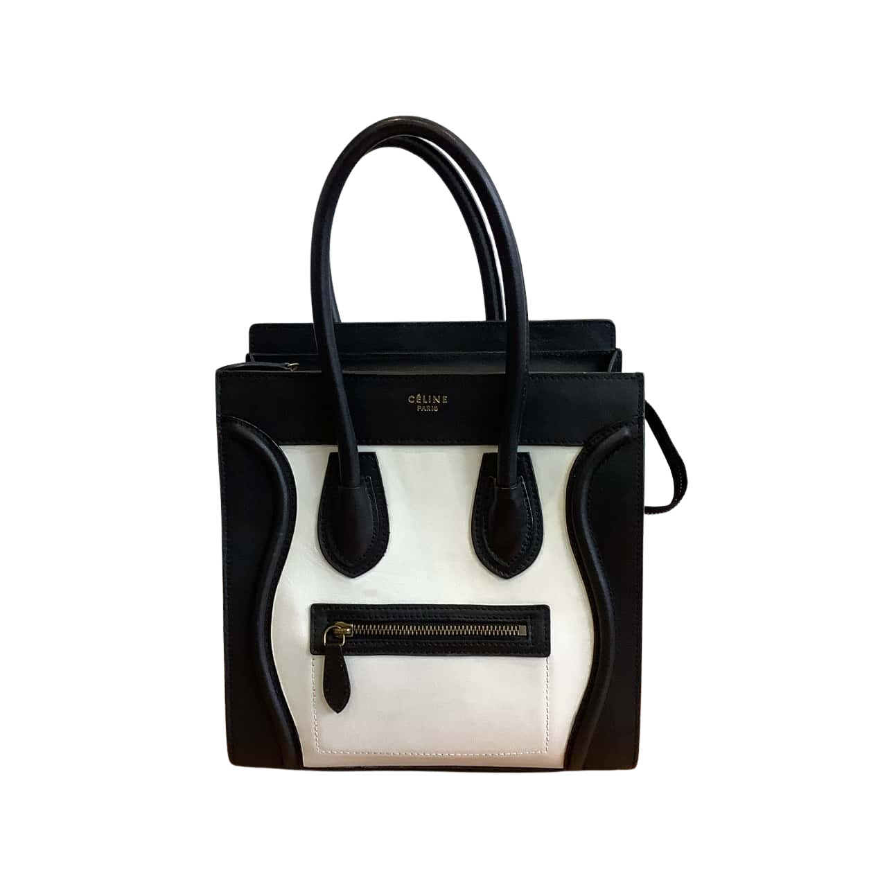 Celine Paris Women's Square Handbag Black & White (s)