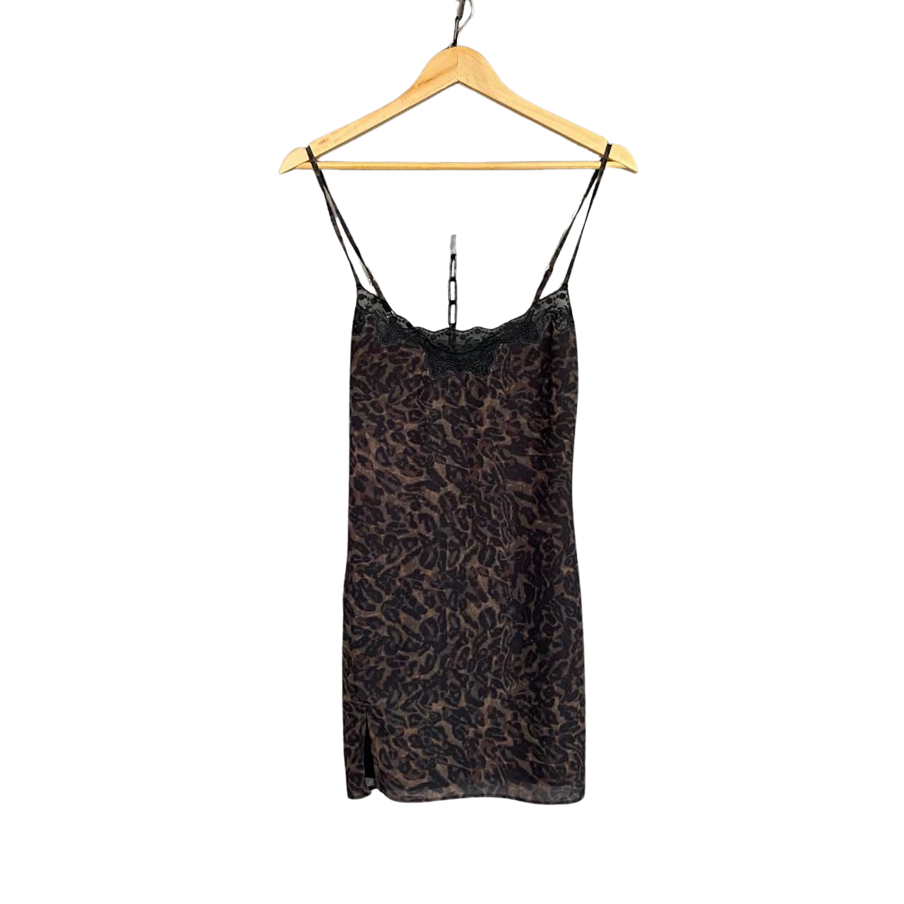 White Fox Leopard print mini dress women's size S