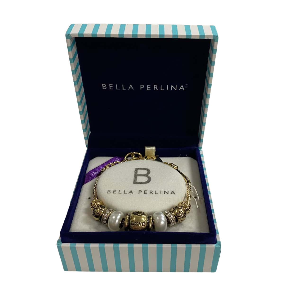 Womens Bella Perlina Gold-Tone Charm Bracelet (s)