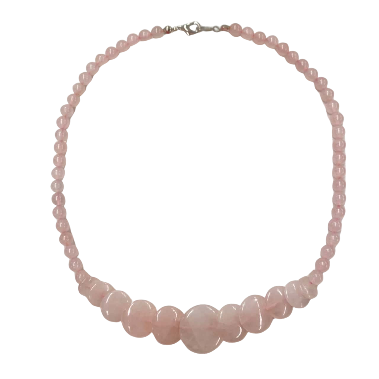 Women's Rose Quartz Circle Beaded Necklace