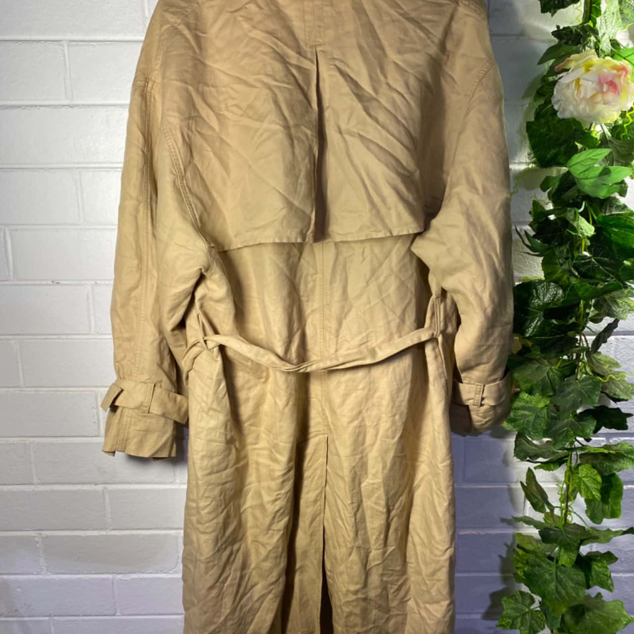 Levis Womens Size S Linen Trench Coat Beige (s)