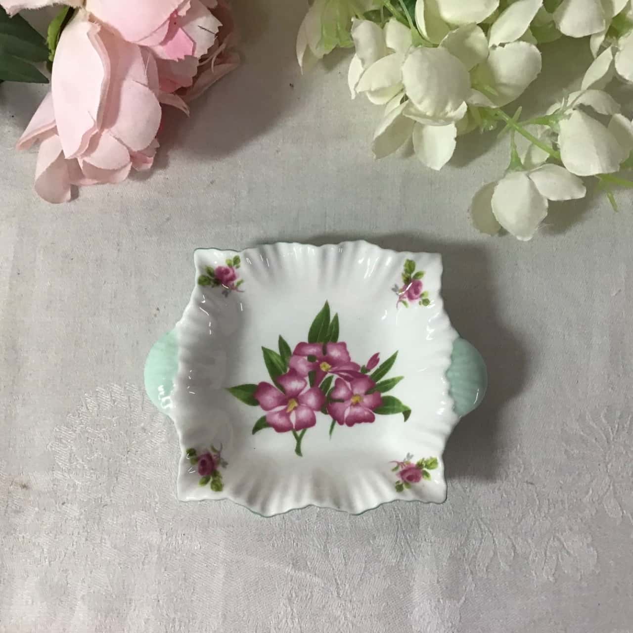 Vintage Shelley Pink Floral Pattern Fine Bone China Trinket Dish(s)