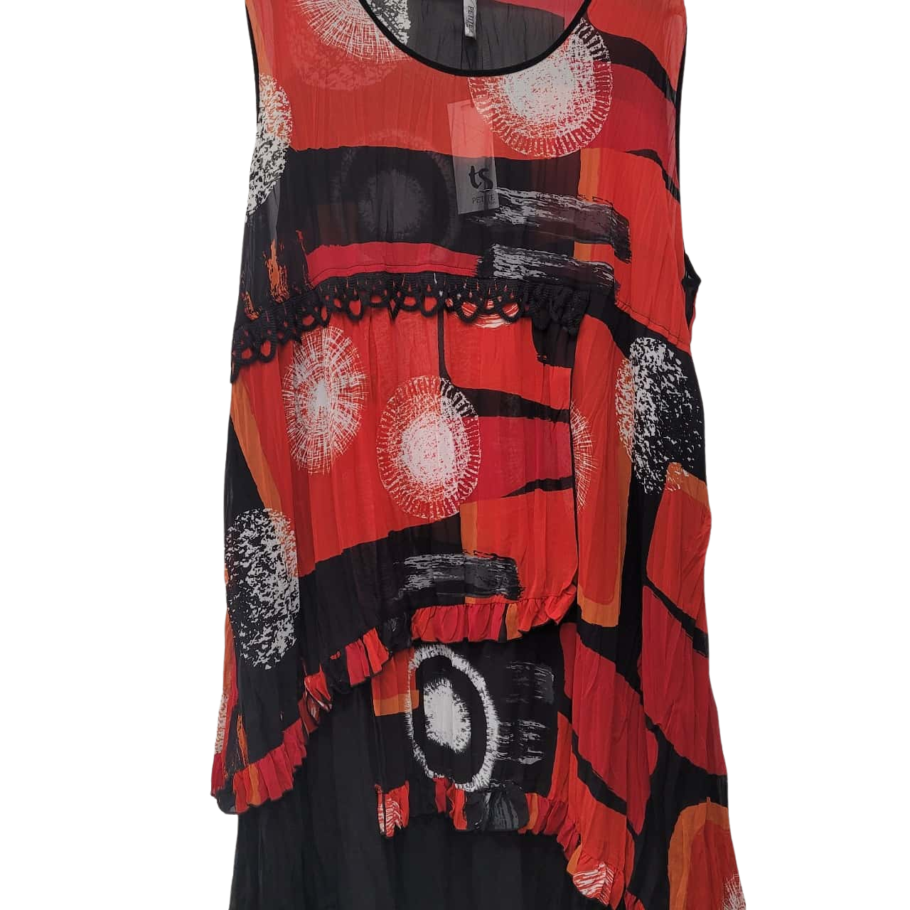 Taking Shape Womens Size 24 Black/Red Midi Dress