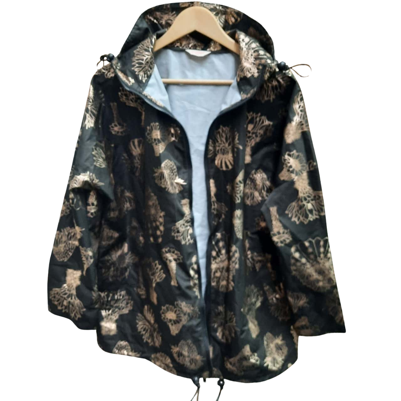 GORMAN Black Gold Floral Raincoat Size S/M(s)