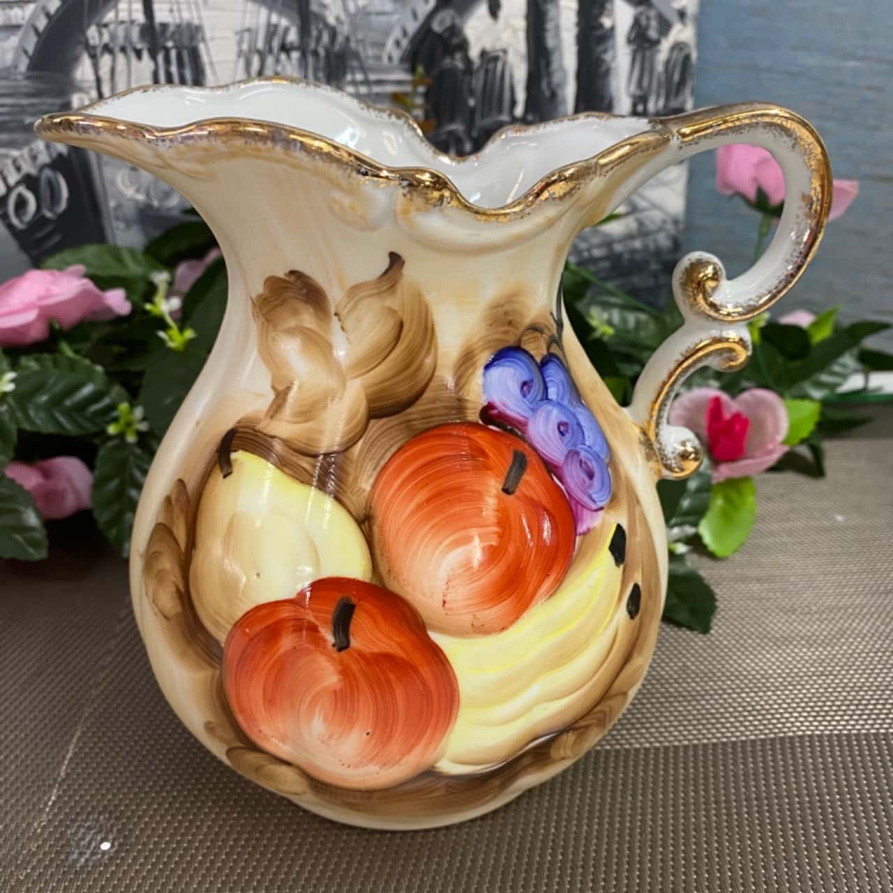 Vintage Japanese Hand painted Fruit Pitcher(s)