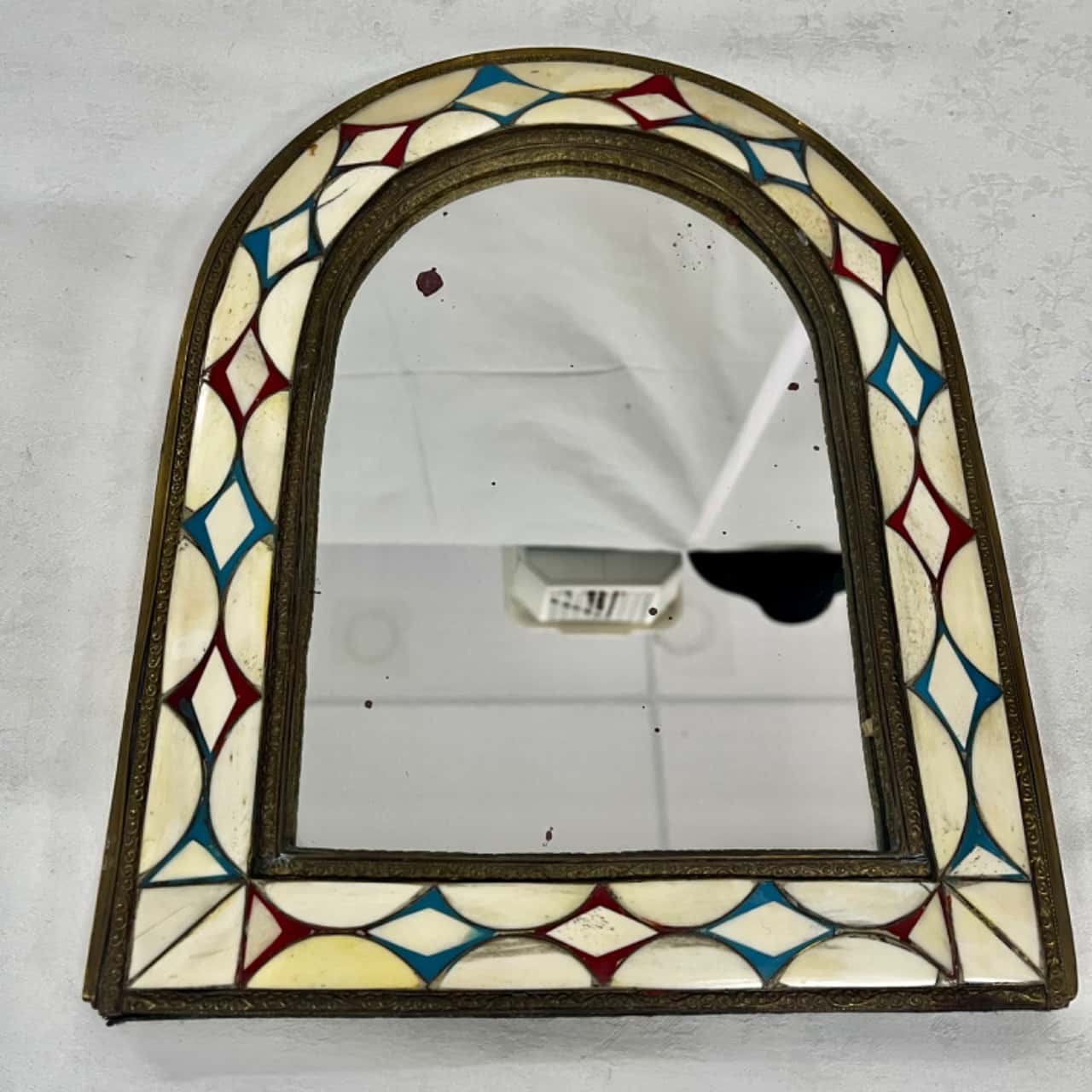 Vintage arch mirror metal surround/diamond shape decorative Mirror