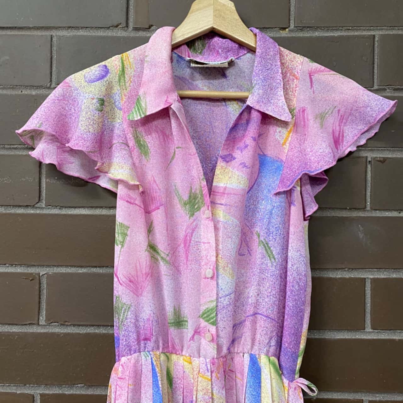 Vintage Derek Clothes Size S Pink Multicoloured Midi Dress(s)