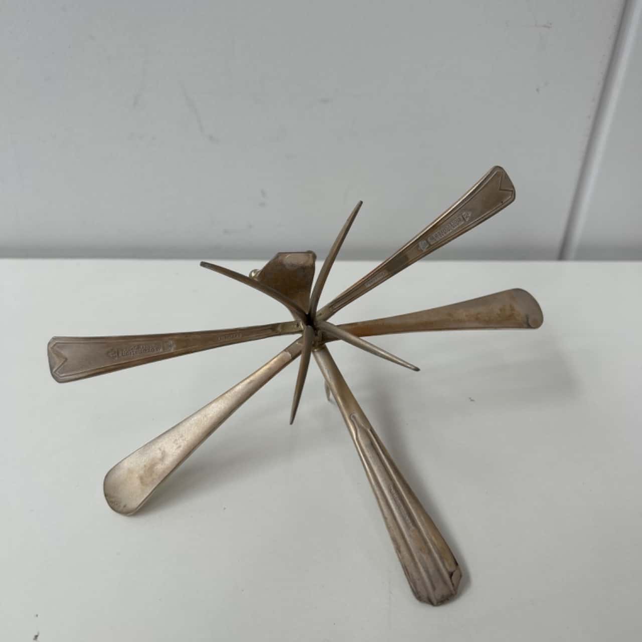 Custom Silver plated dragon fly plant stake (s)