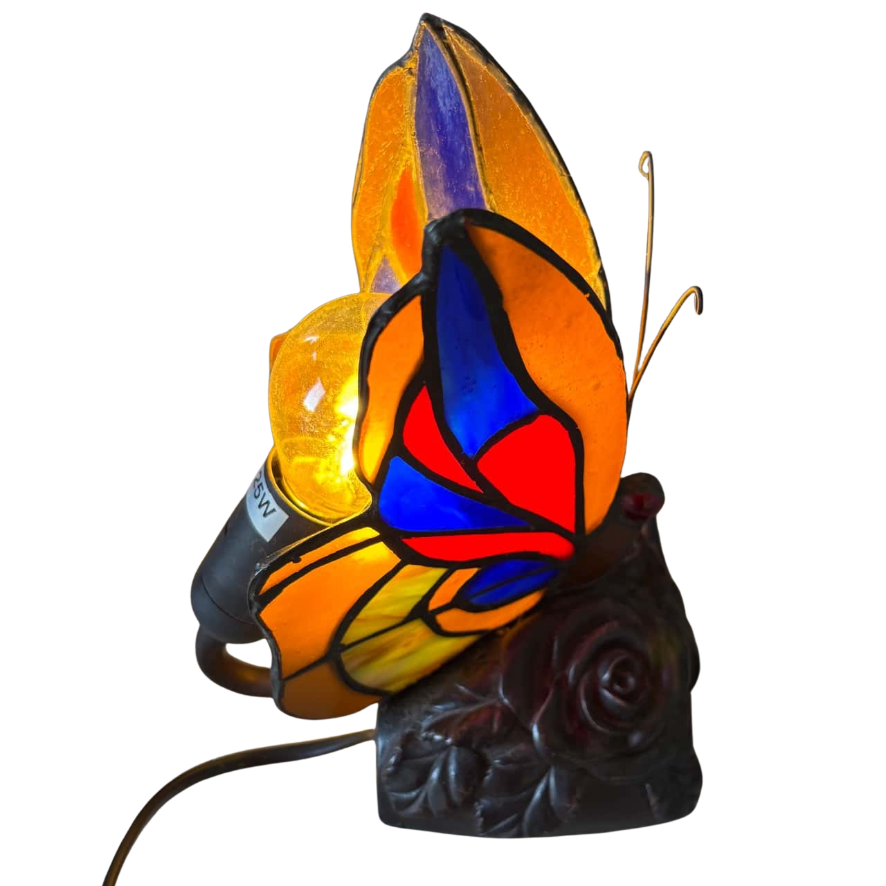 Tiffany Style Stained Glass Butterfly Table Lamp Beautiful Colours ...