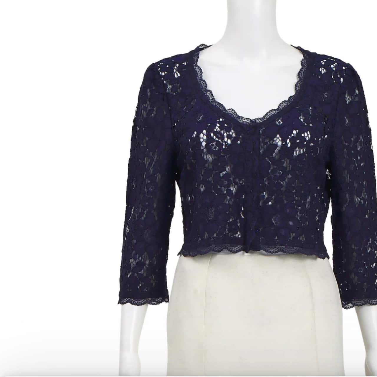 NWT Review Size 8 Navy Blue lace jacket