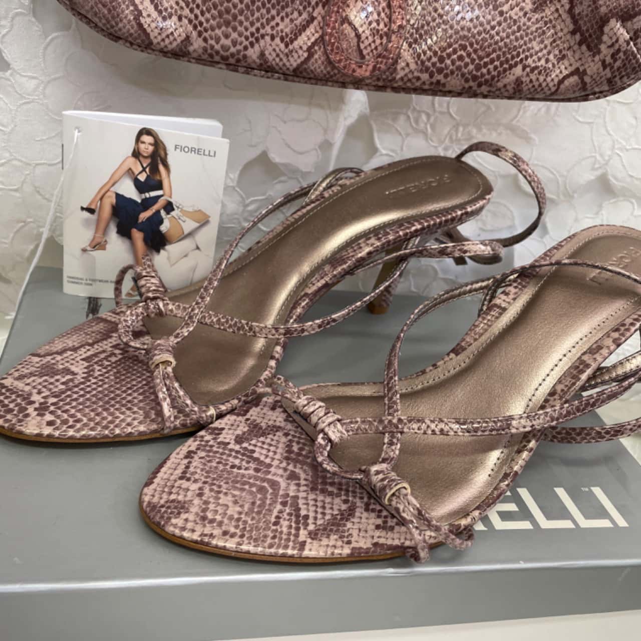 Fiorelli Venora Snake Print High heels and clutch set