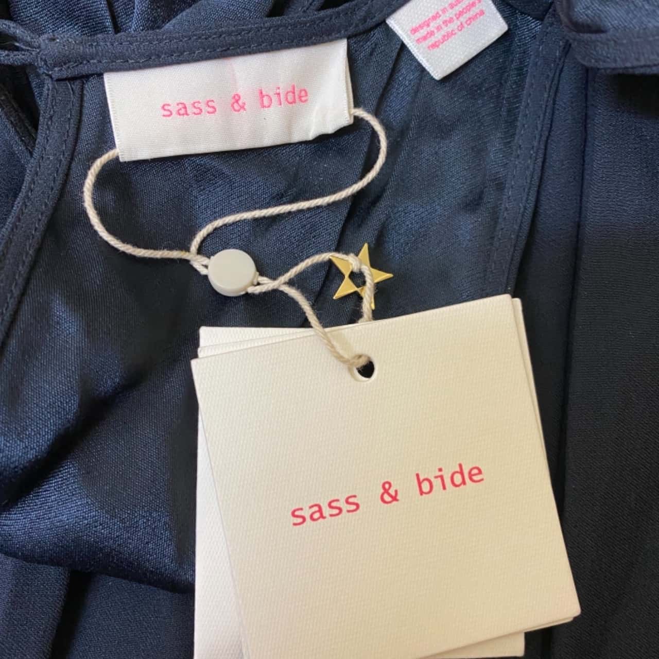 Sass & Bide Womens Size 14 Gold / Navy Blue Dress