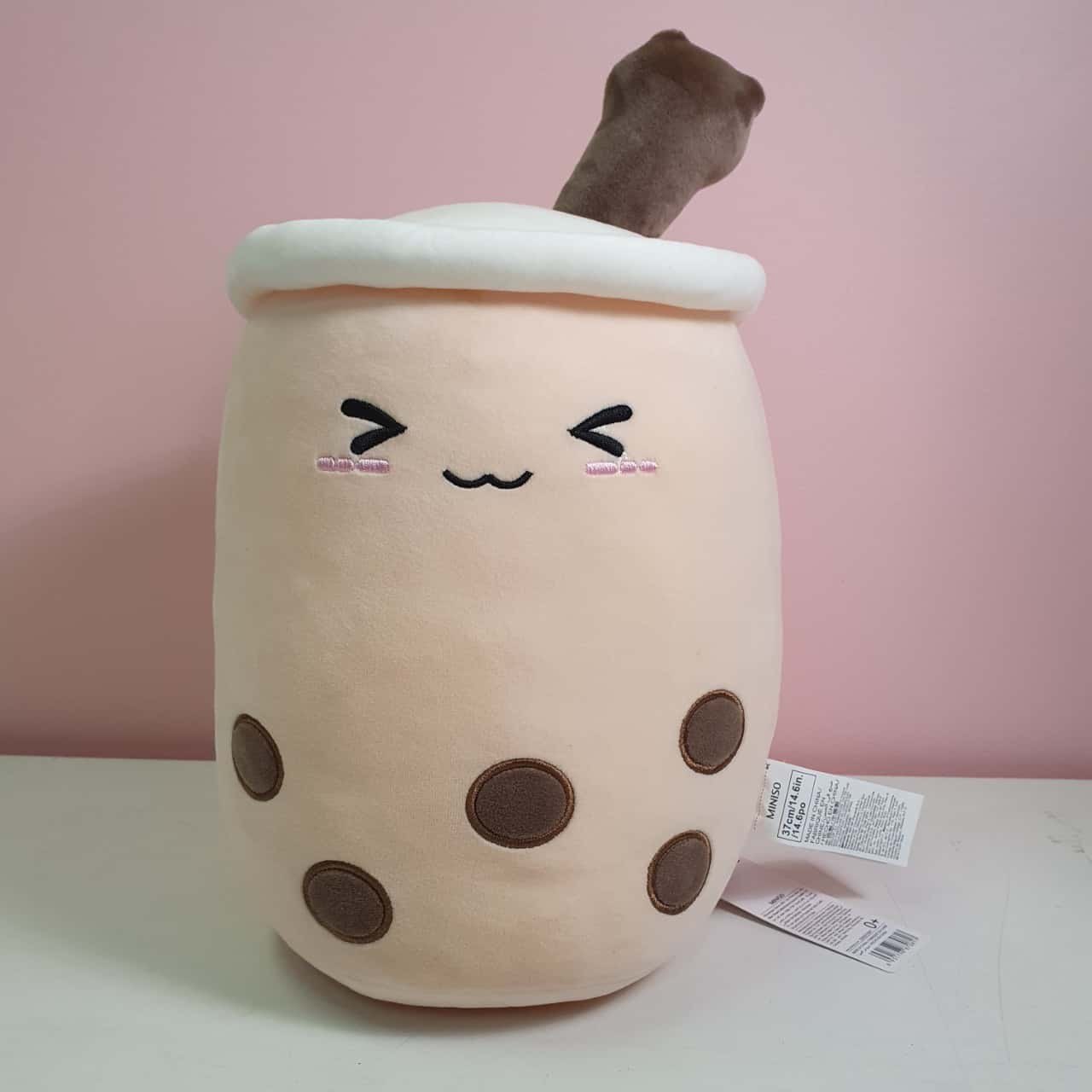 Miniso Beverage Series Little Bear Milk Tea With Straw 35cm Plush Toy ...