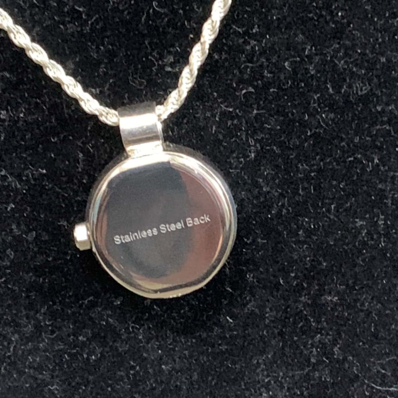 Womens Necklaces Silver 50cm Stamped 925 With Clock Pendant