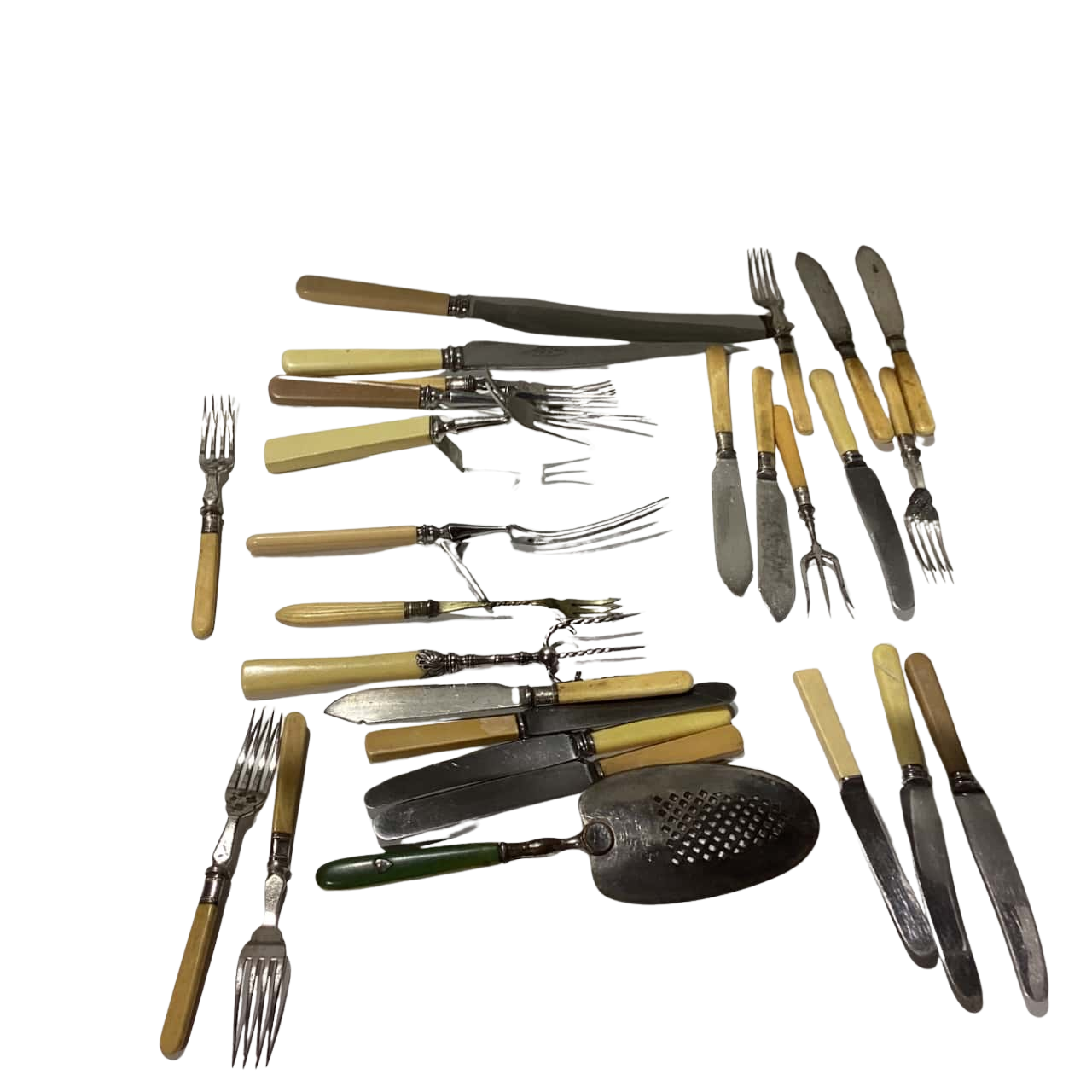 Set of 27 Assorted Bone Handle Cutlery and Utensils