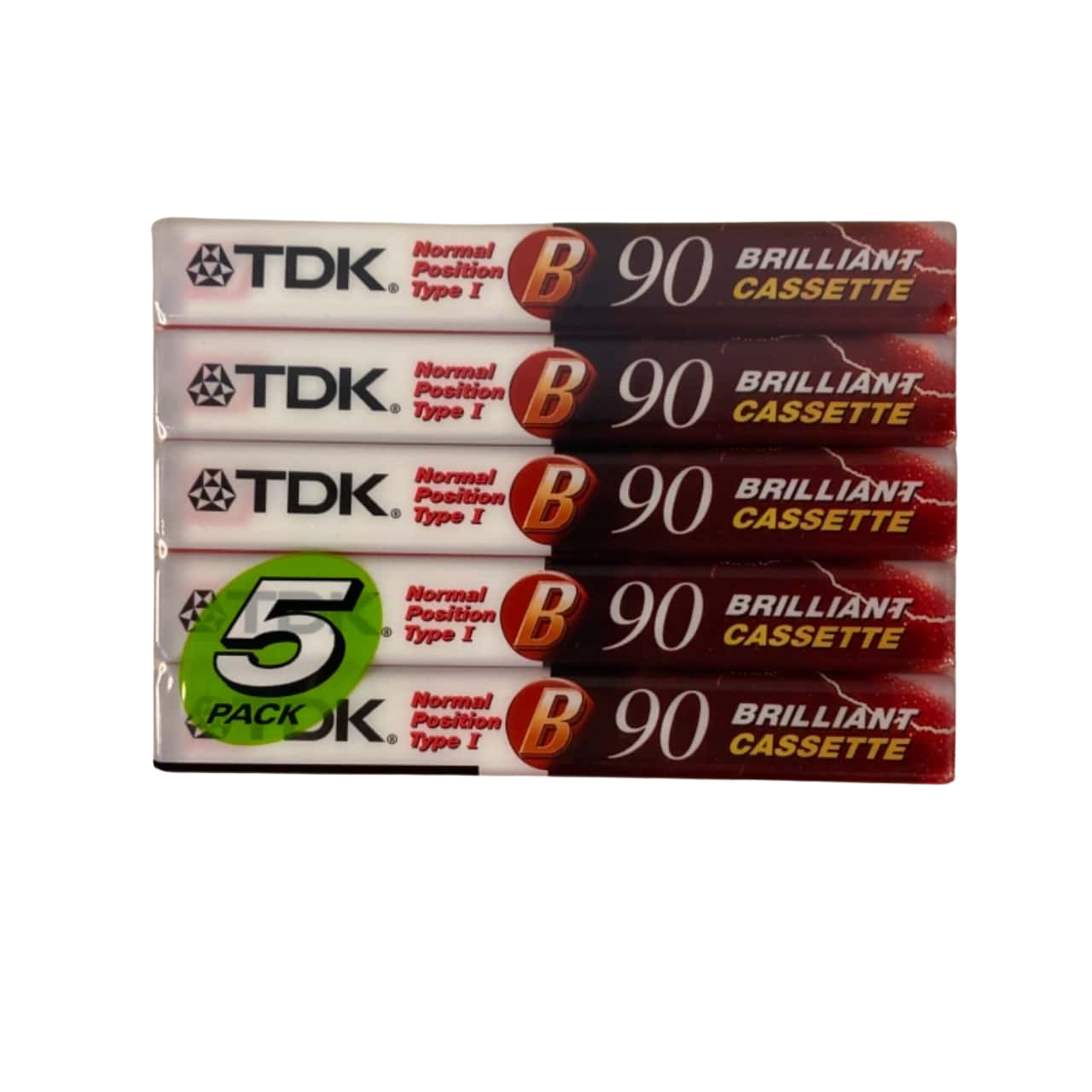 TDK 5 Pack B 90 Type I Blank Cassettes(s)