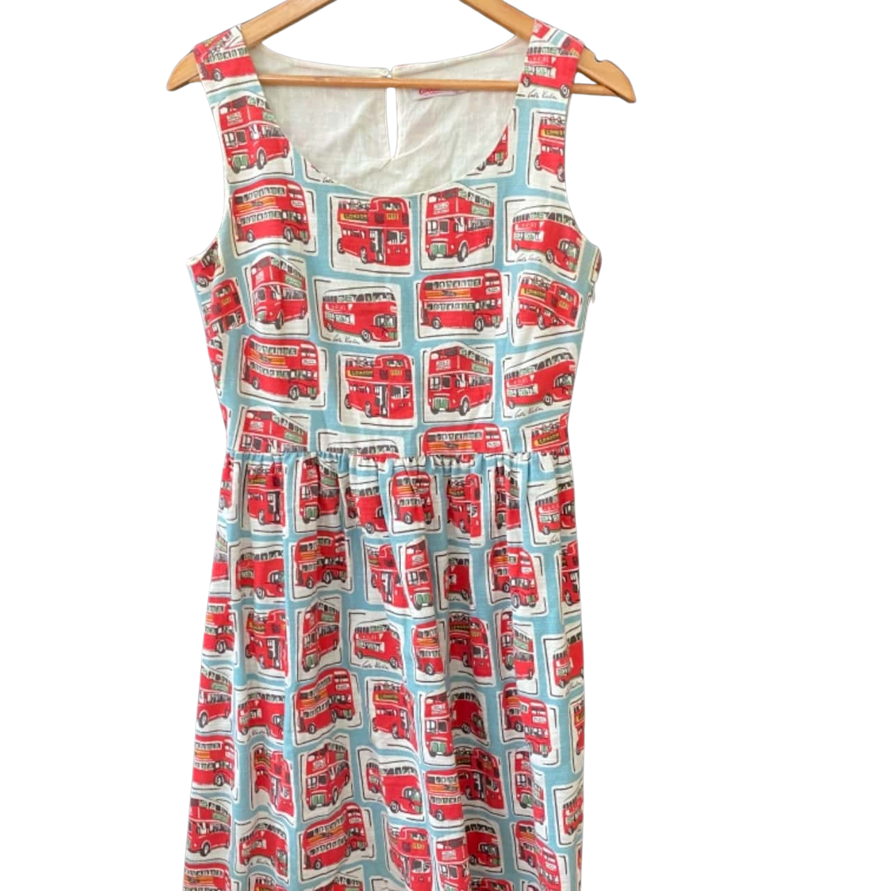 Cath Kidston Size 10 Sleeveless Dress London Buses Pattern