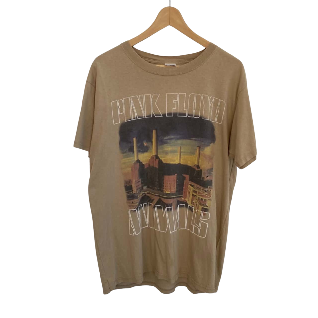 Anvil Pink Floyd Mens Size XL Short Sleeve Shirt Beige (s)