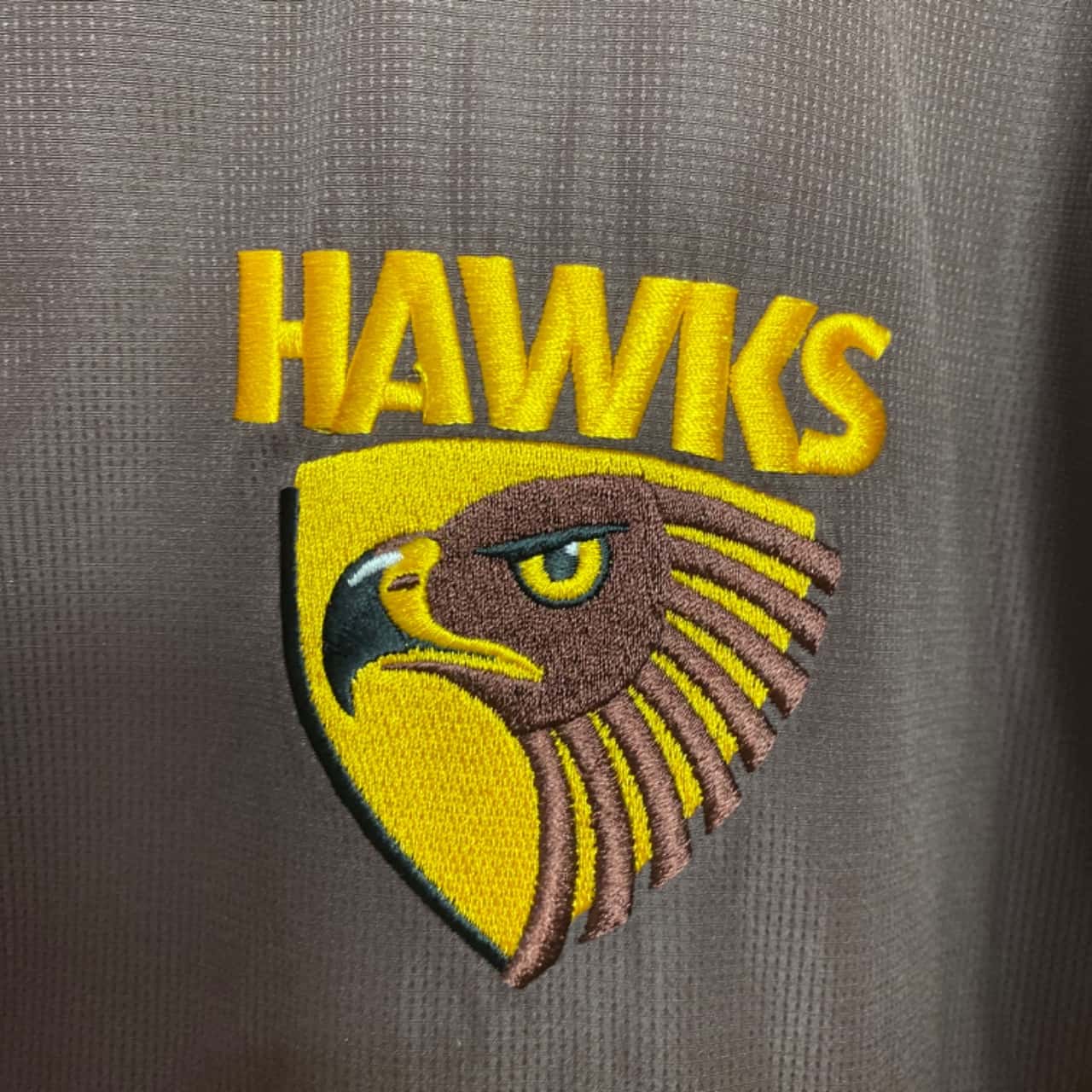 Men’s Official AFL Size L Brown & Yellow HAWKS Zip Up Jacket