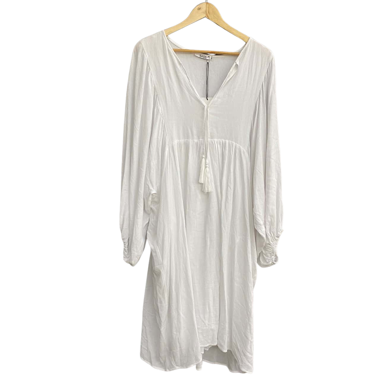 Sass Womens Rava Boho Mini Dress Size 16 White (s)