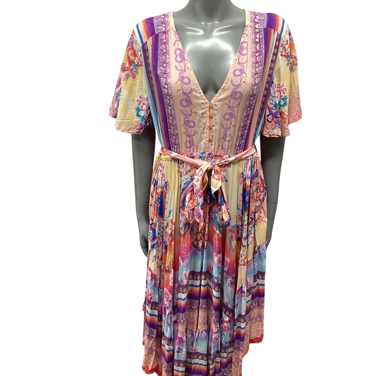 Jaase Womens Size 18 Maxi Dress Multicoloured / Pattern