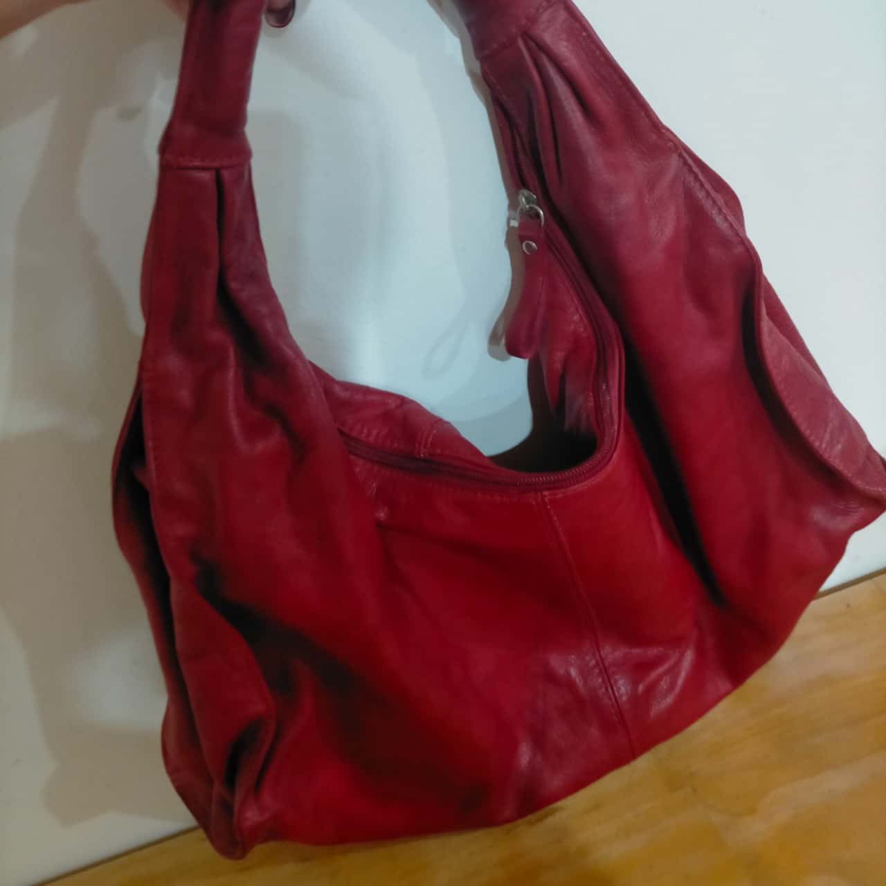 LAVORAZIONE ITALY Large Red Leather Handbag VGUC(s)