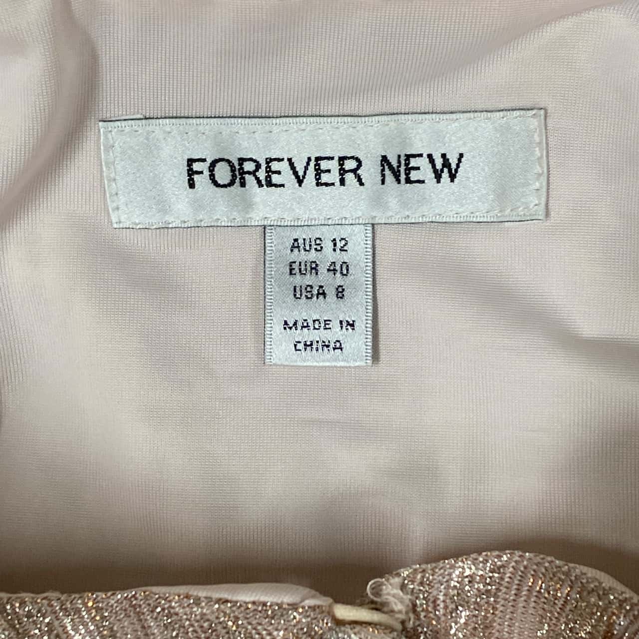 Women’s Forever New Size 12 Mini Dress Silver