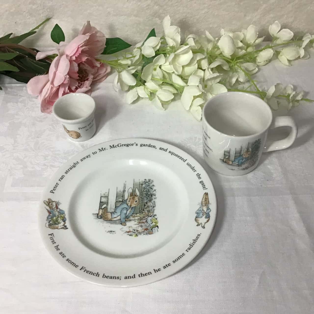Wedgwood Peter Rabbit Bone China Plate, Mug and Egg Cup
