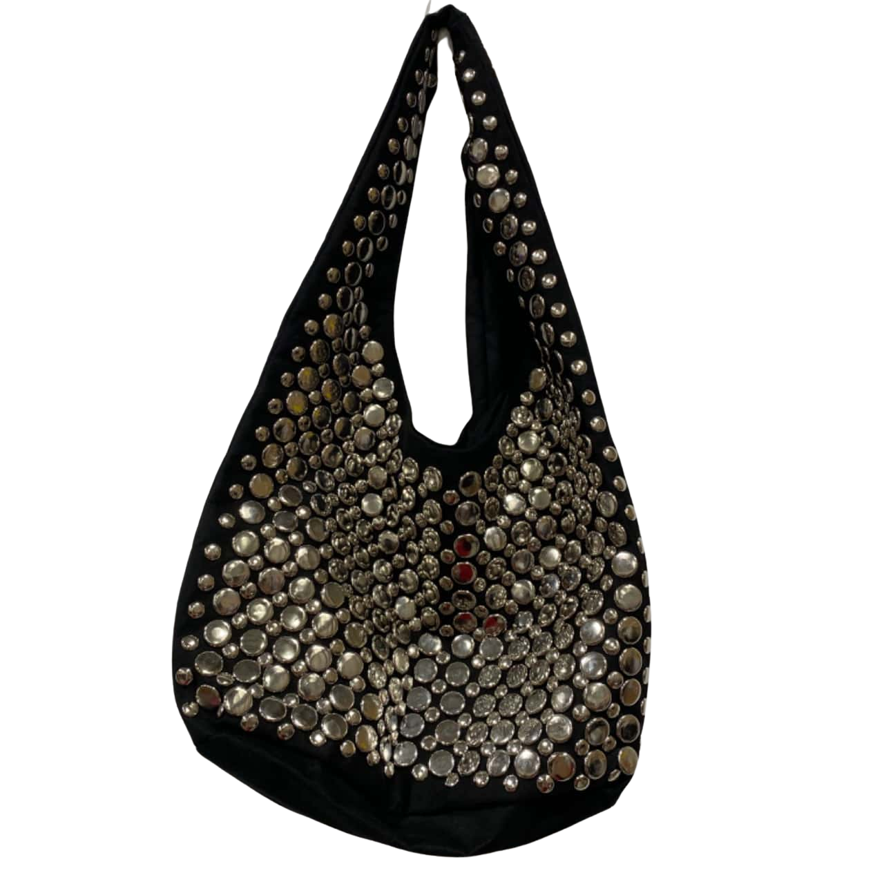 Womens Studded Handbag Black / Silver (s)