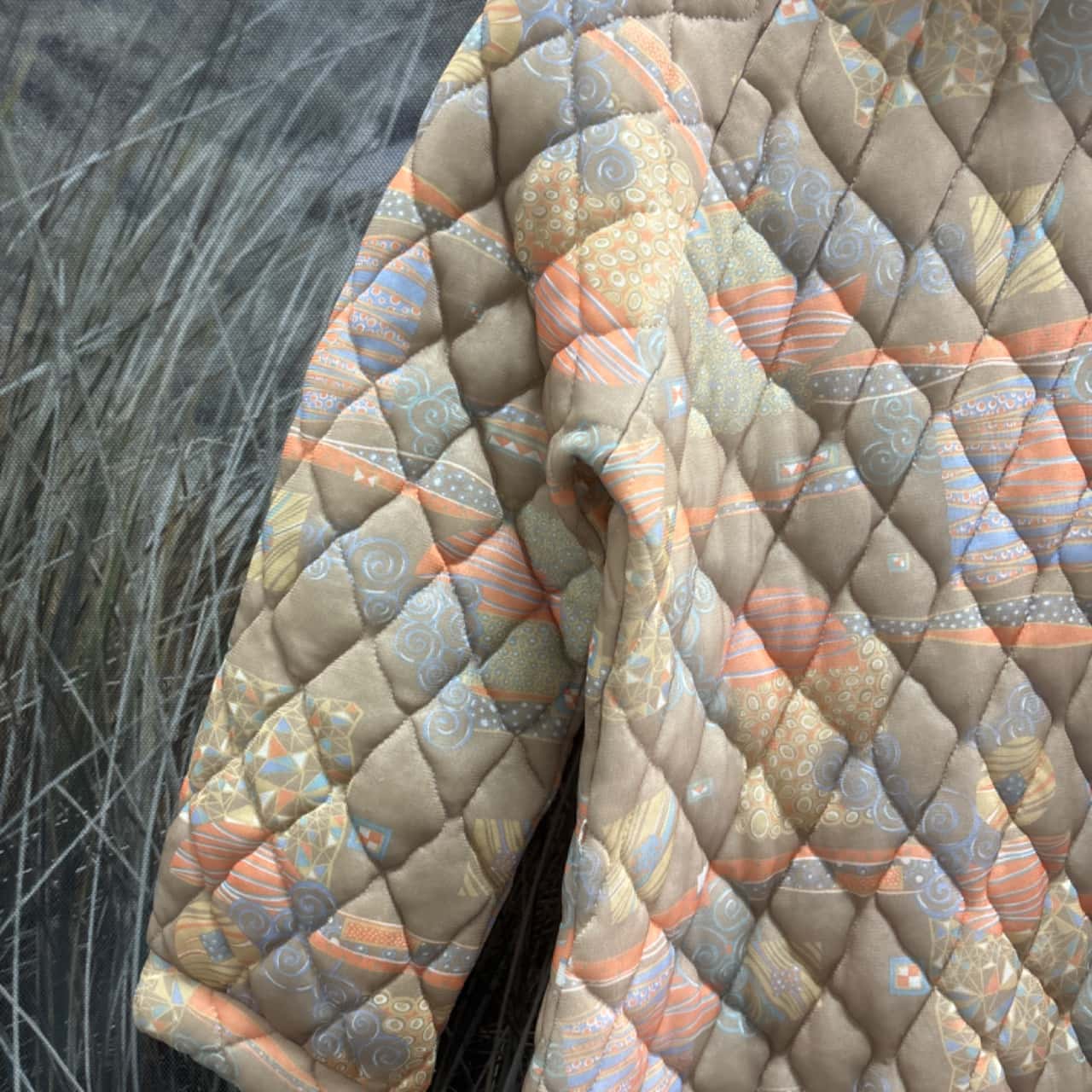 Womens vintage Quilted nylon Dressing Gown