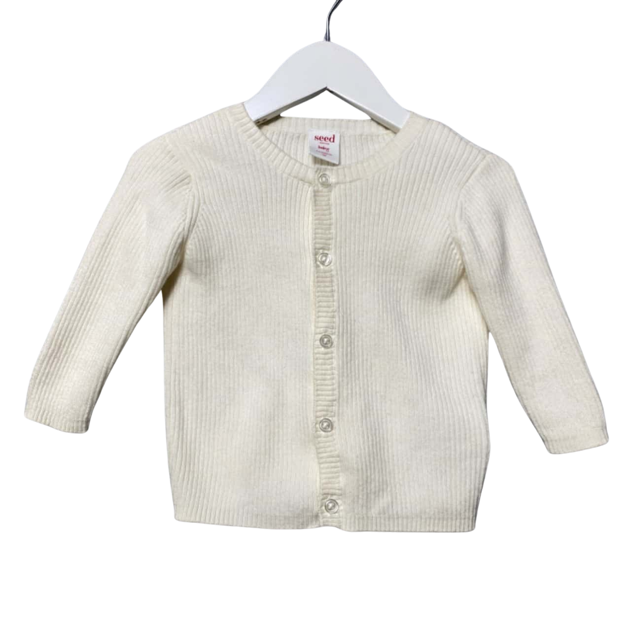 Kids’ Seed Heritage Baby Size 3-6m Cream White Wool Blend Cardigan