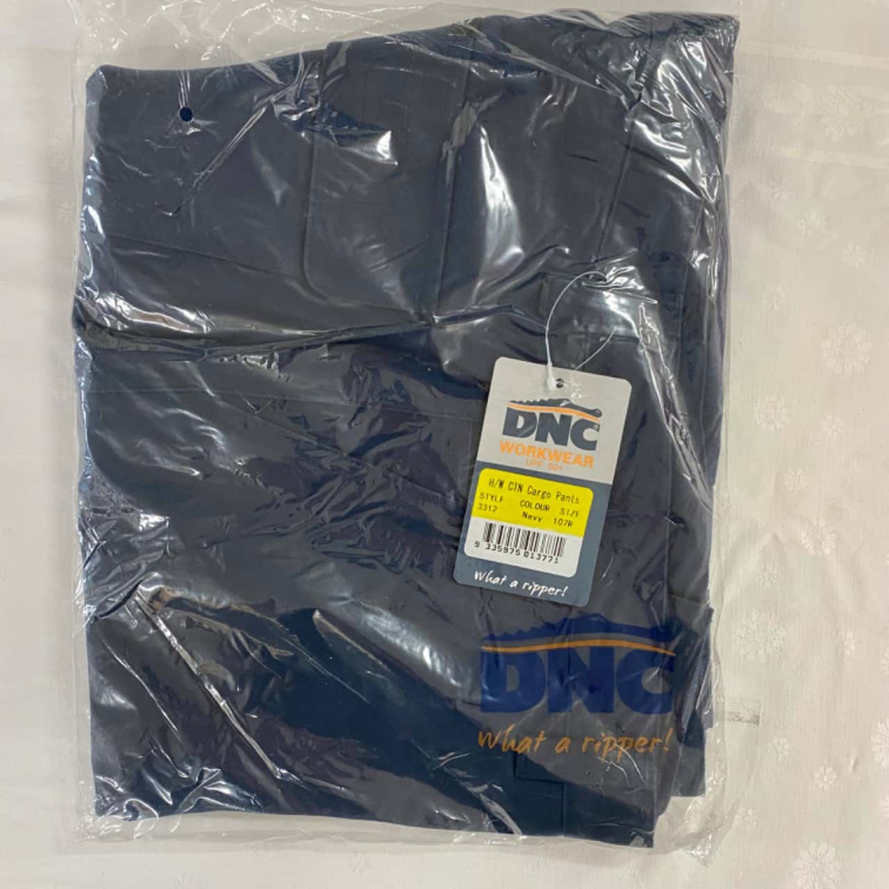 DNC Mens Work Multi Cargo Pants Size 107R Navy Blue