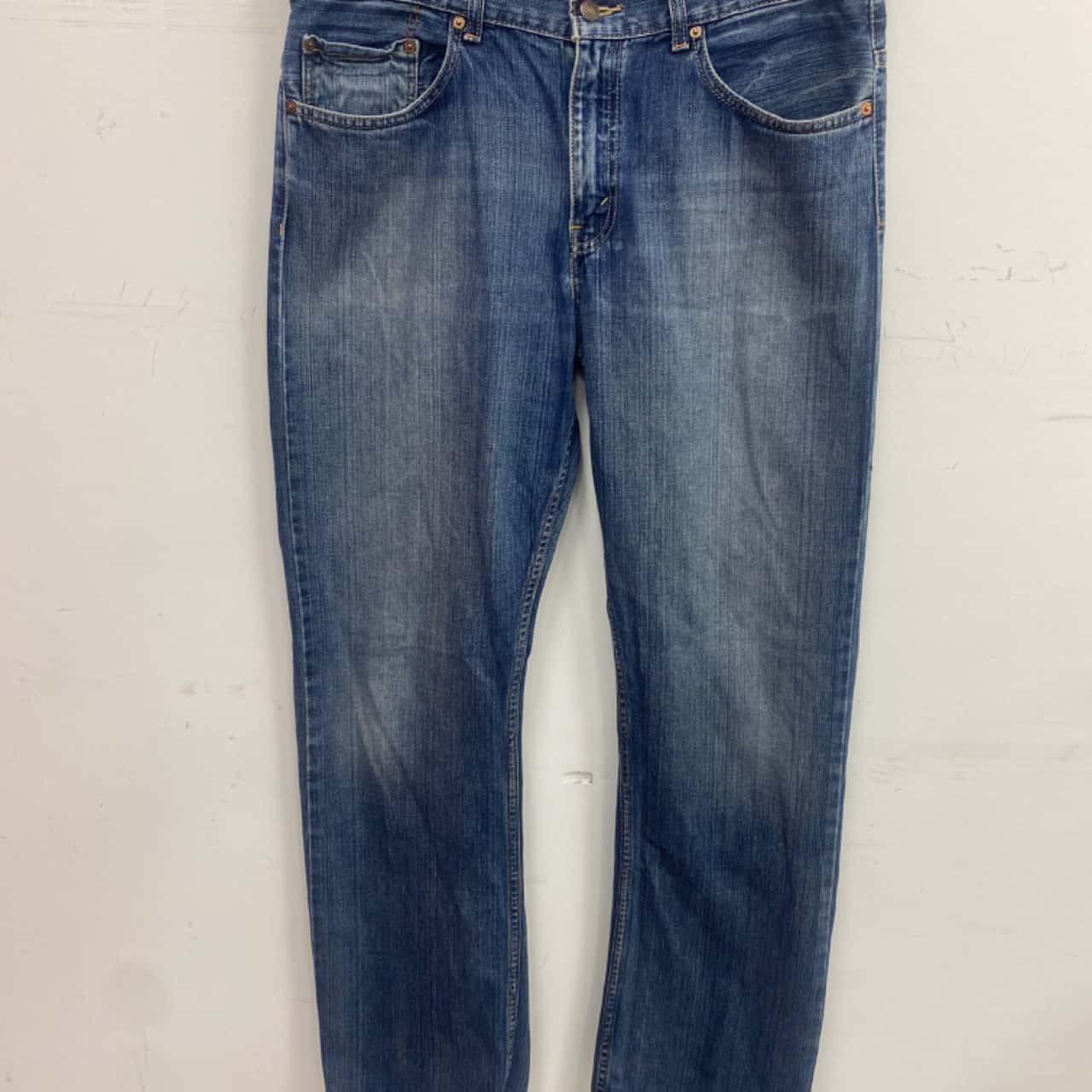 Levis Mens Size 36 Wide Leg Jeans Blue