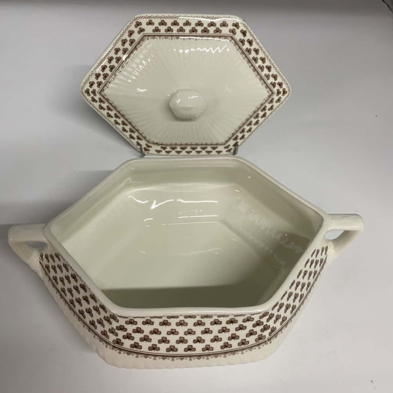 Adams Ironstone ‘Sharon’ Vegetable Dish with Lid