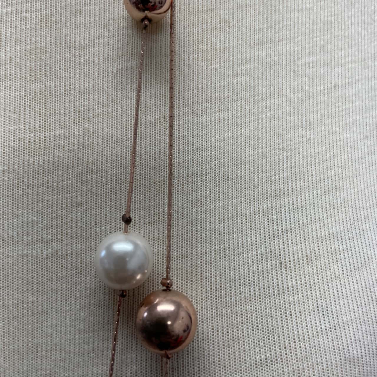 Womens long 2 tier Necklace Pearl / Rose Gold (s) - Used Good | Salvos ...
