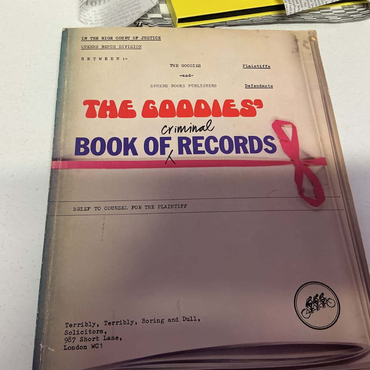 The goodies -book of criminal records (s)