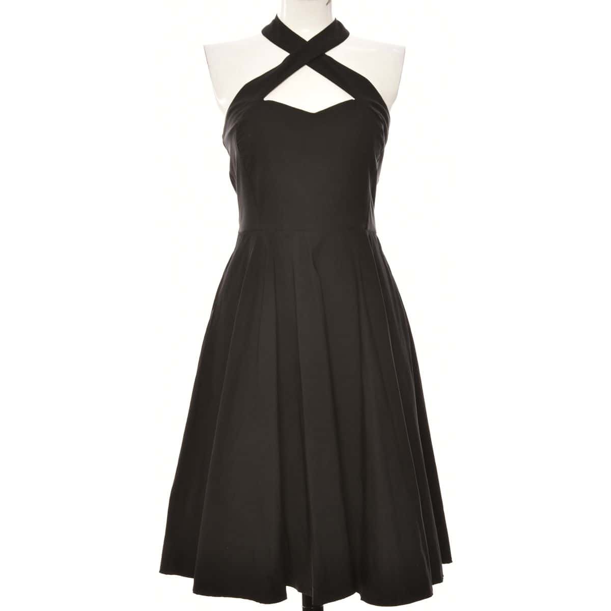 Unique Vintage Womens Size XL Halter Neck A-line Dress Black(s)