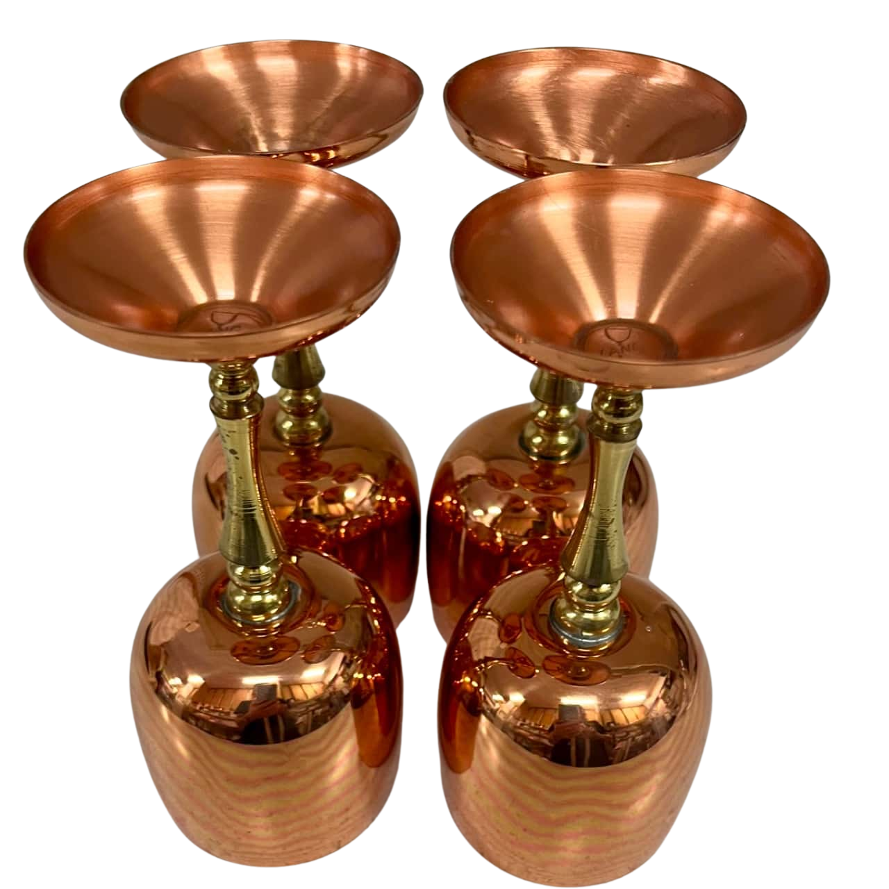 VINTAGE 1970’s LANG Copper Wine Goblets Set of 4