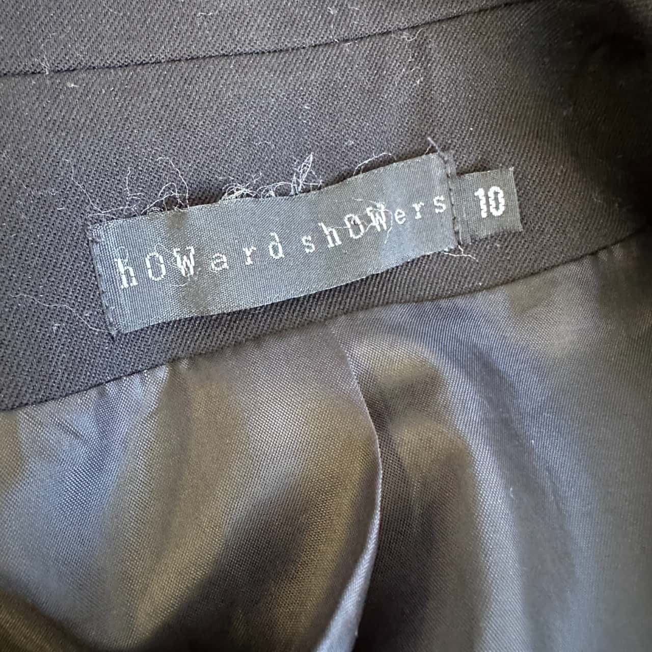 Howard Showers Women's Size 10 Wool Blend Blazer Black (s)