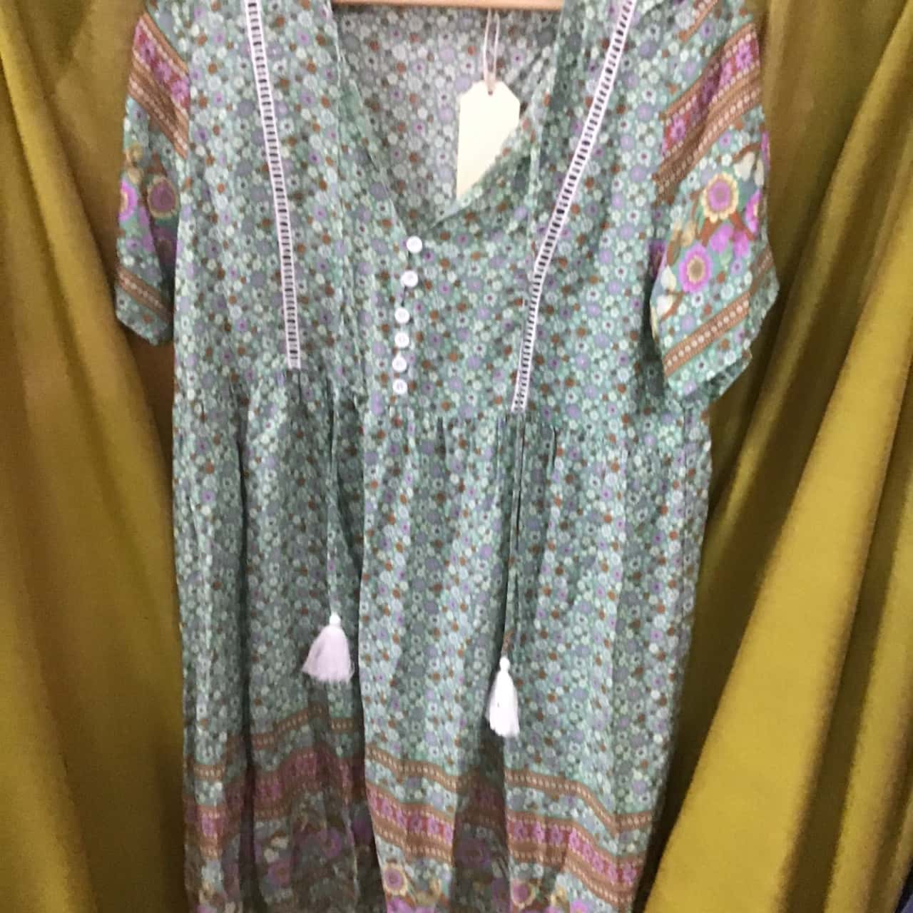 Mutig, Womens, Size XL, Midi Dress, Floral / Green (s)