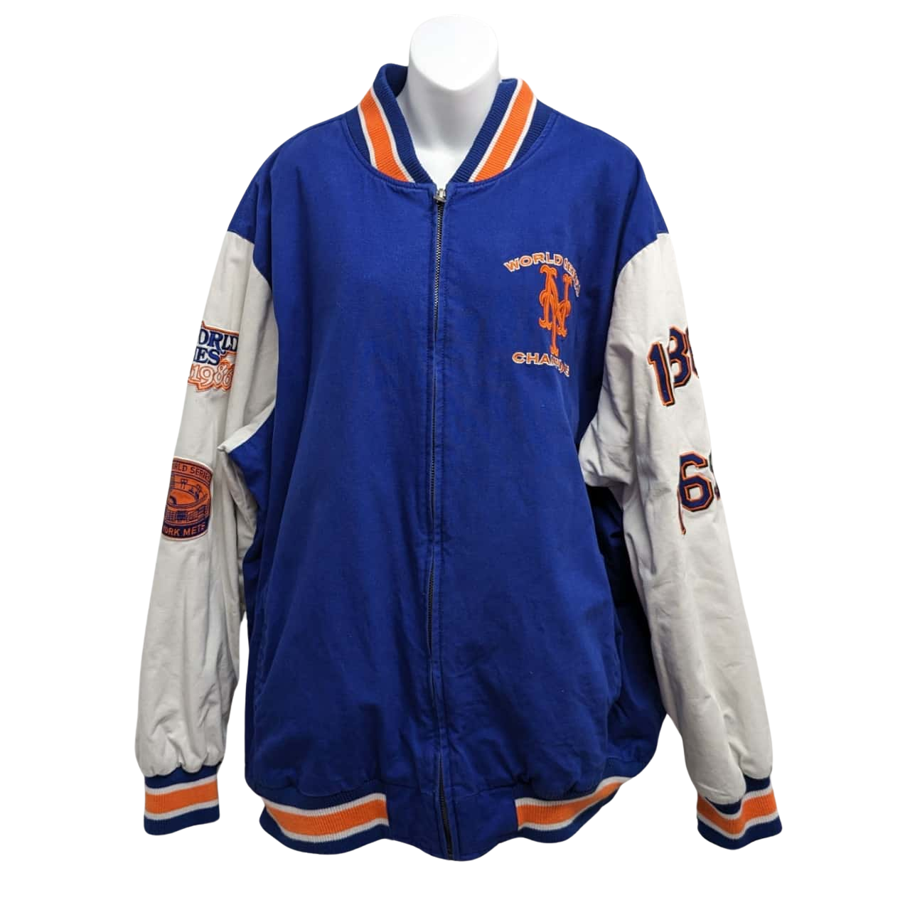 New York Mets World Series Champions Bomber Jacket Size XXXL Blue ...